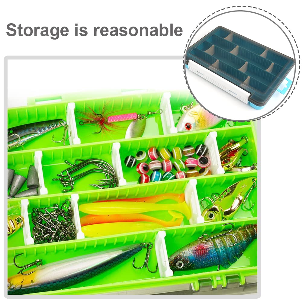 Fishing Tackle Box Plastic High Capacity Lures Bait Box Portable Multifunction Bait Storage Case for Outdoor Fishing