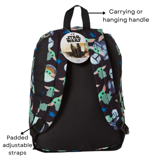 RALME Star Wars Mandalorian Baby Yoda Backpack for Kids and Adults, 16 inch