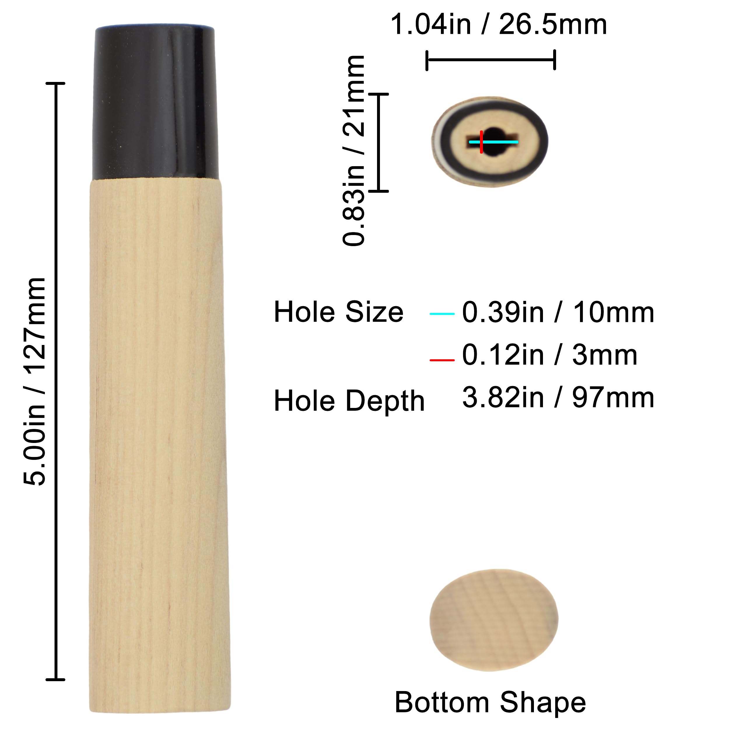 Knife Handle Japanese Chef Knife Repair Handle Knife Natural Wood Handle Replacement Nakiri Deba Yanagiba (Nakiri-1)