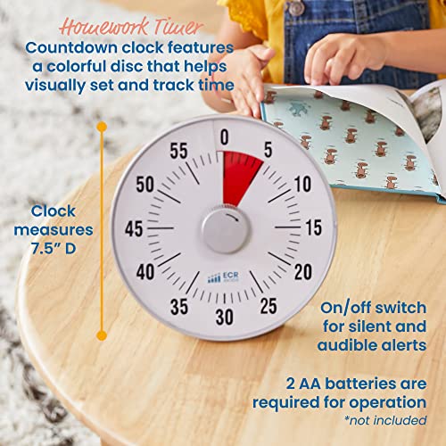 ECR4Kids Mobile Book Cart with Countdown Timer, Classroom Bookshelf, Natural