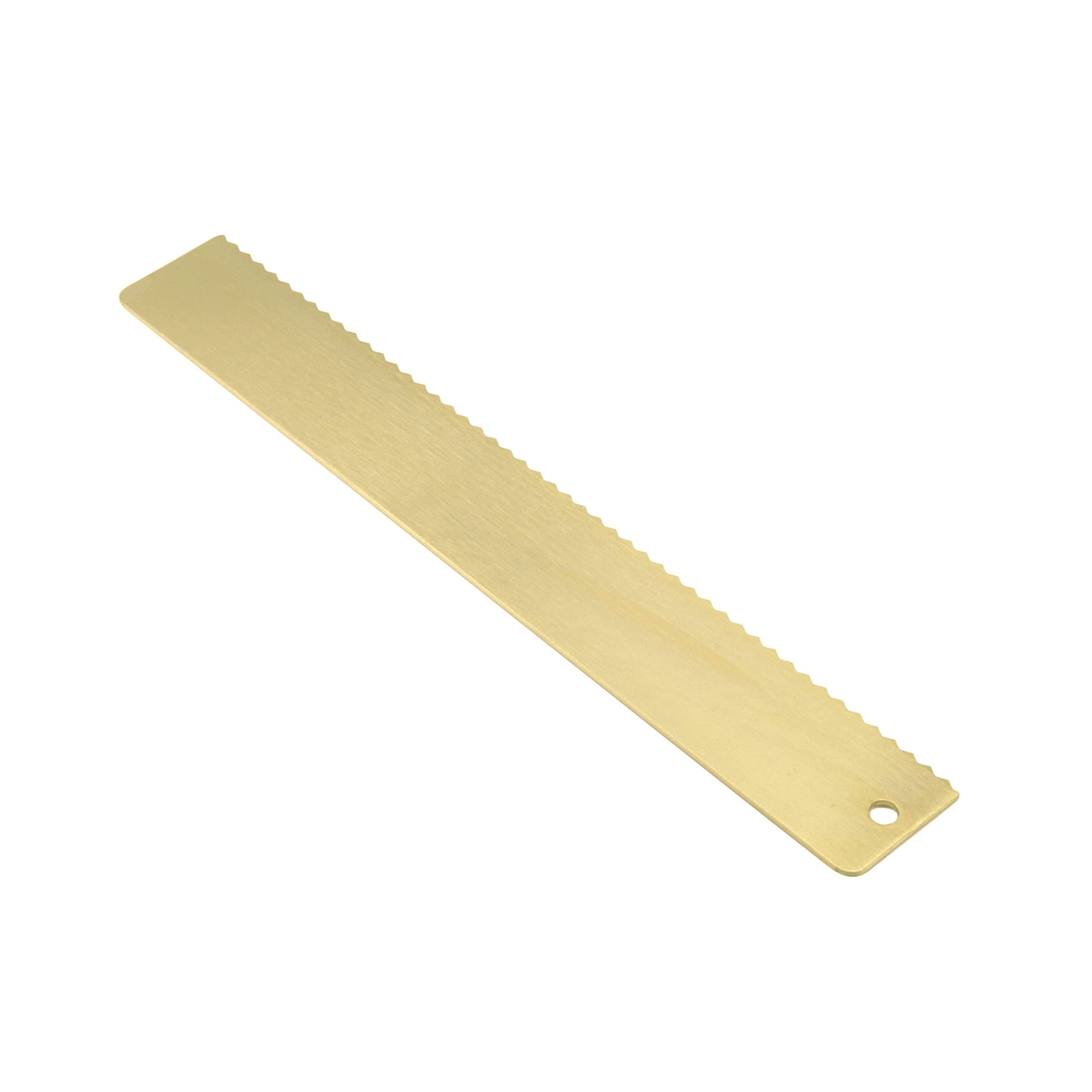 HEVSTIL 20CM Brass Ruler,Thicken Copper Ruler Straight Brass Ruler Copper Straight Ruler Wave Edge Math Ruler for Line Drawing,Gold