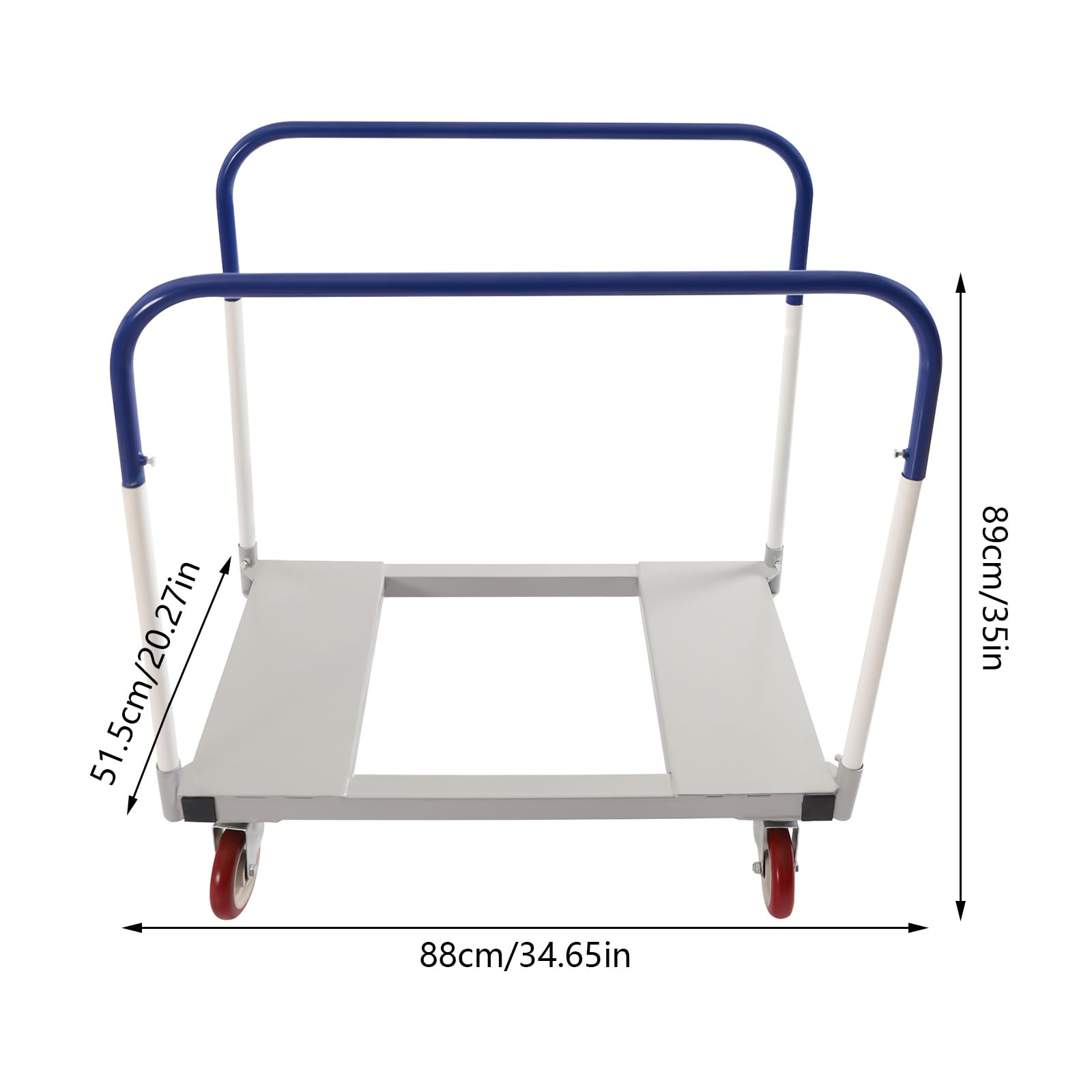 HETEPPTR Panel Cart Dolly 1500lbs Professional Rectangular Heavy Duty Panel Truck Cart Low Noise with 5inch Casters and Steel Frame for Transport Heavy Objects, Planks