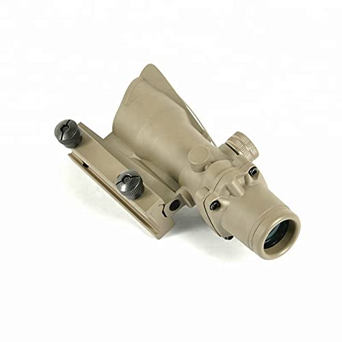E-Tactical 4x32 Scope Tan Red Chevron Glass Fiber Scope Etched Reticle Real Fiber Optics Optical Scope