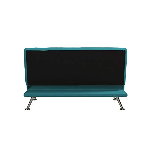 DHP Ariana Kids Sofa Futon, Converts from Futon to Bed for Kids, Teal