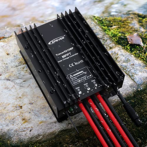 EPEVER IP68 Waterproof 30A MPPT Solar Charge Controller 12V 24V Auto, Solar Panel Battery Intelligent Regulator with MT50 and RS485 Cable, Used in RVs, Trailers, Boats, Yachts(Tracer7810BP)