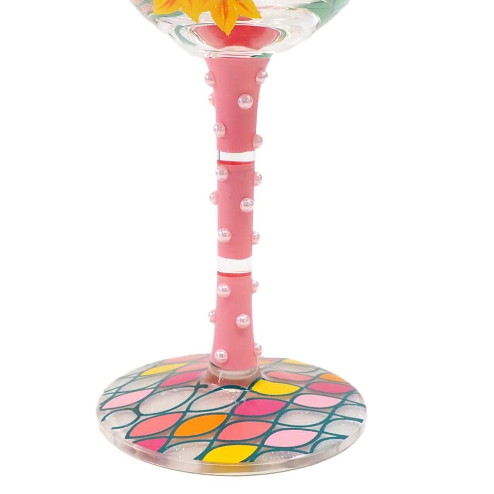 Enesco Designs by Lolita Glad You're My Mom Hand-Painted Artisan Wine Glass, 15 Ounce, Multicolor