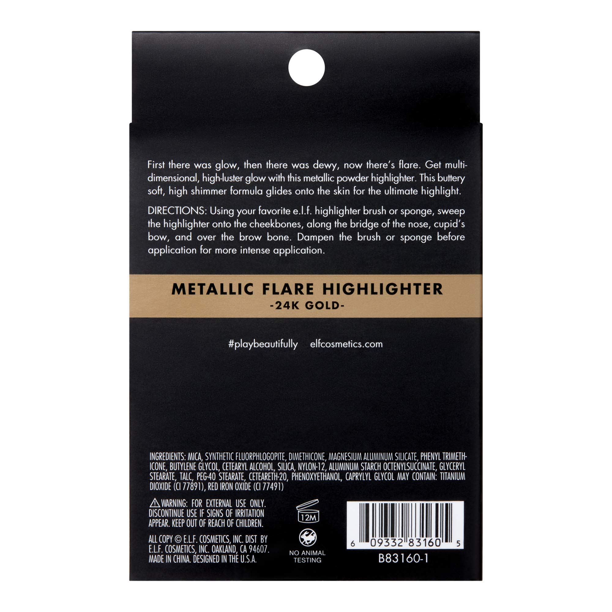 e.l.f. Metallic Flare Highlighter, Versatile, Jelly-like Formula, Multi-Dimensional, Buttery Soft, Creates a High-Luster, High Shimmer Glow, Applies Wet or Creamy, 24K Gold, 0.18 Ounce
