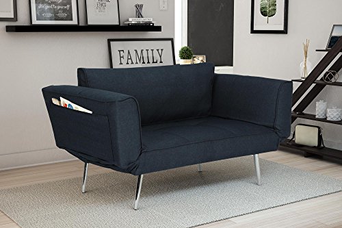 DHP Kylo Linen Futon, Twin, Navy Linen
