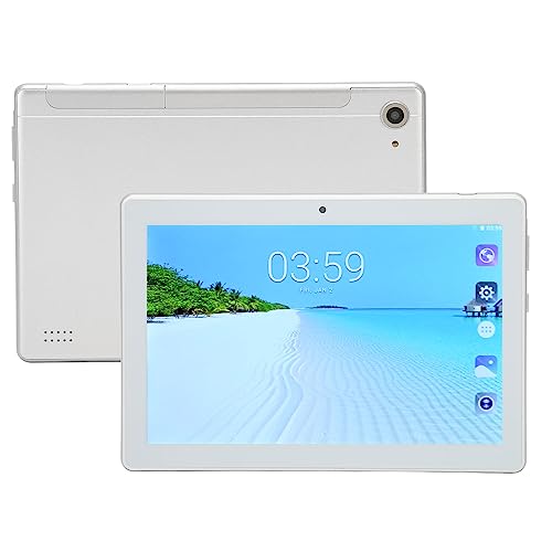 fannay HD Tablet, 4G LTE 5G WiFi Office Tablet US Plug 100-240V for Family (Silver)