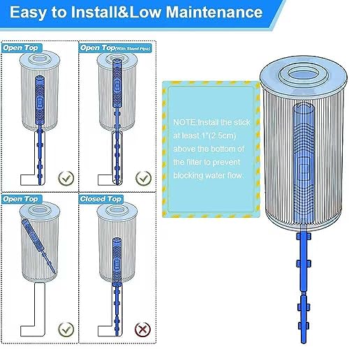 Joepoe SPA Mineral Stick,Hot Tub Stick Parts with 4 Months Lifetime Cartridge Universal for Hot Tub&Pool (Blue,3-Pack)