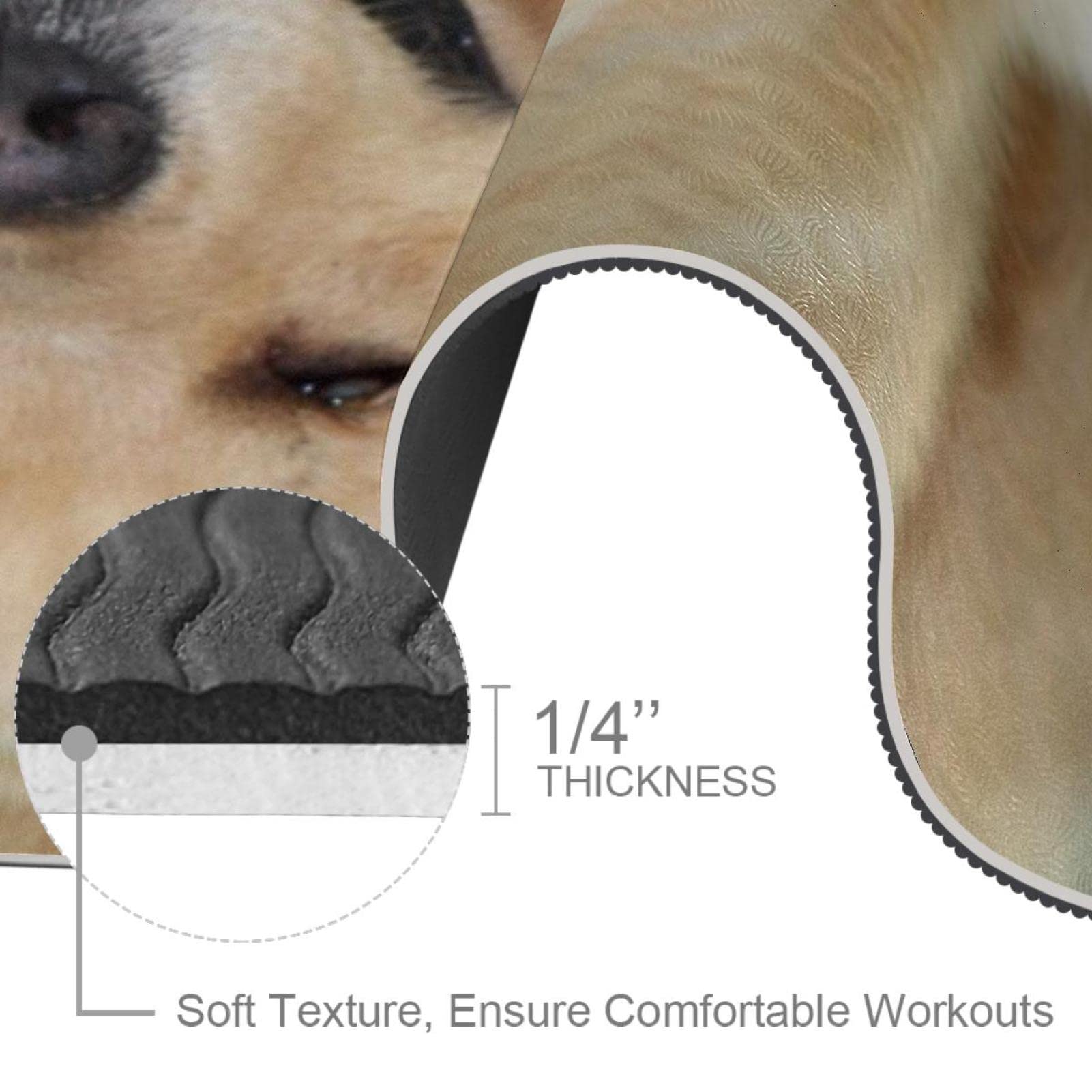 Dog Sleeping Yoga Mat Thick Workout Exercise Mat, Non Slip Grip Pilates Mats Tear Resistant