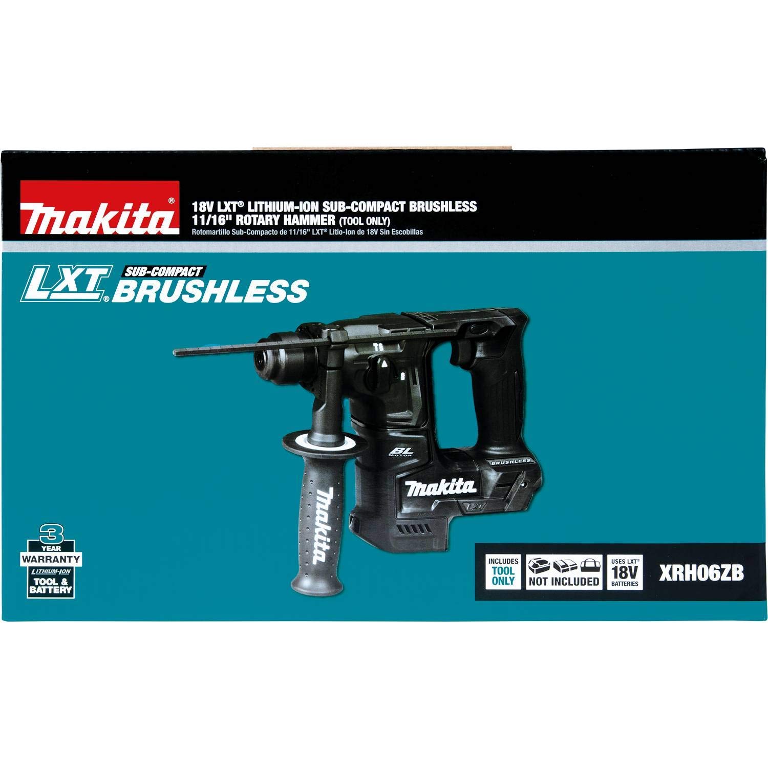 Makita XRH06ZB-R 18V LXT Cordless Lithium-Ion Brushless Sub-Compact 11/16 in. Rotary Hammer Tool Only (Renewed)