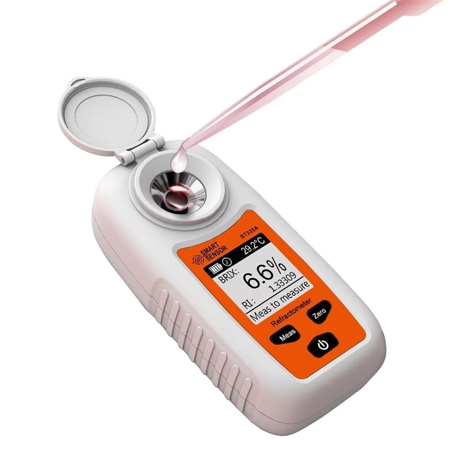 KYKYK Refractometer, LCD Digital Refractometer Brix Meter Fruit Juice Beverage ATC Sugar Content Measuring Instrument 0-35% Saccharometer for Fruit, Homebrewing, Juice, Vegetables