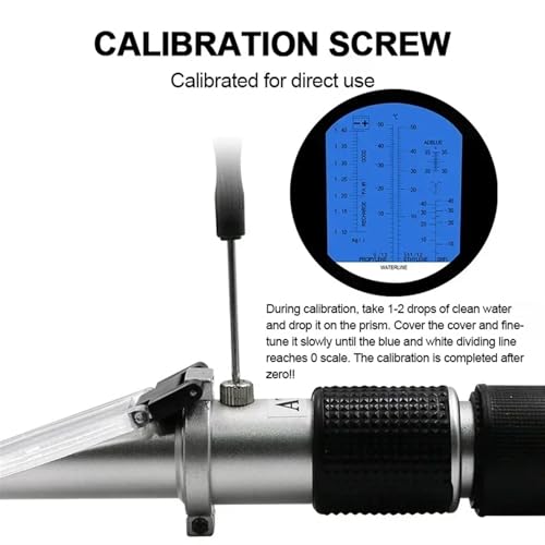 KYKYK Refractometer, 4 in 1 ATC Detector Handheld Electrolyte Hydrometer Refractometer Car Urea Fluid Tester Battery Freezing Automotive Antifreeze for Fruit, Homebrewing, Juice, Vegetables