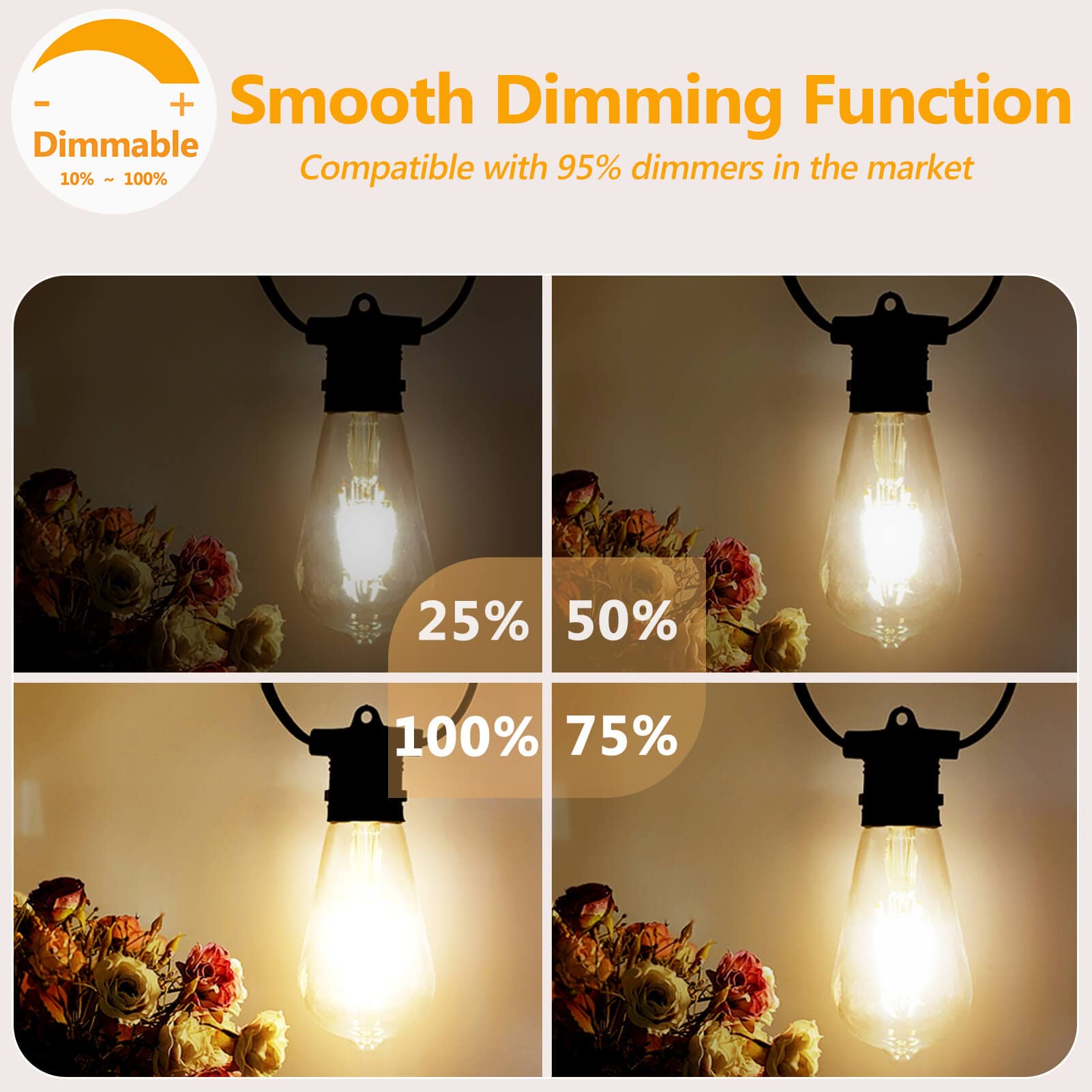 E26 LED Bulb 60 Watt Equivalent Dimmable Edison Bulbs, 800 Lumens High Brightness with Clear Glass, Eye Protection LED 85+ CRI, ST64 ST19 ST21 Antique Light Decor Pack of 3 (2700K Warm White)