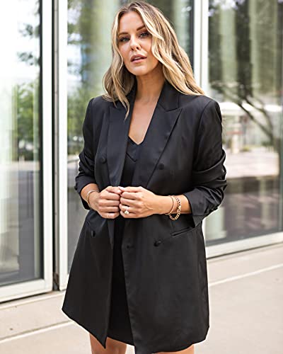 The Drop Women's Black Black Double Breast Blazer Dress by @kerrently, L