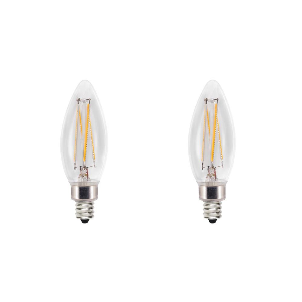 Cree 60W Equivalent Daylight (5000K) B11 Candelabra Exceptional Light Quality Dimmable E12 LED Light Bulb (2-Pack)