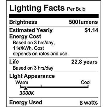 E26 LED Refrigerator Fridge Light Bulb, E26 Base Candelabra 6W LED Light Bulbs 60W Equivalent 500LM, E26 LED Chandelier Corn Light Bulbs Daylight White 6000K 120V, Non-Dimmable (2, White)