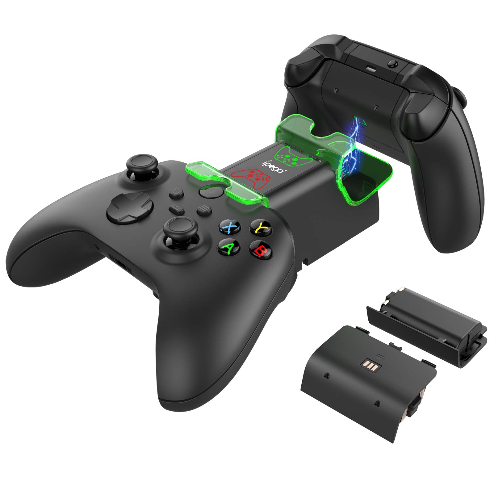 FASTSNAIL Controller Charger Station and Rechargeable Battery Pack 2 x 1400mAh for Xbox Series X|S, Dual Charger Dock with Charging Cable and LED Indicator