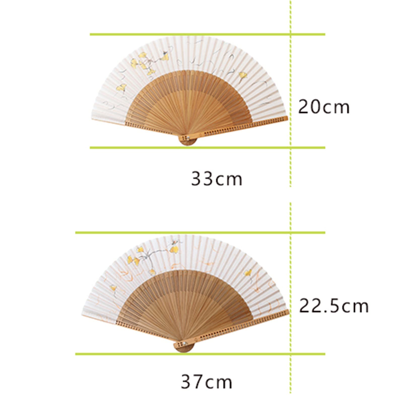 ERTUO Single Side Embroidered Hand Fan (Flower/Bird) Chinese Style Palace Fan Hanfu Fan