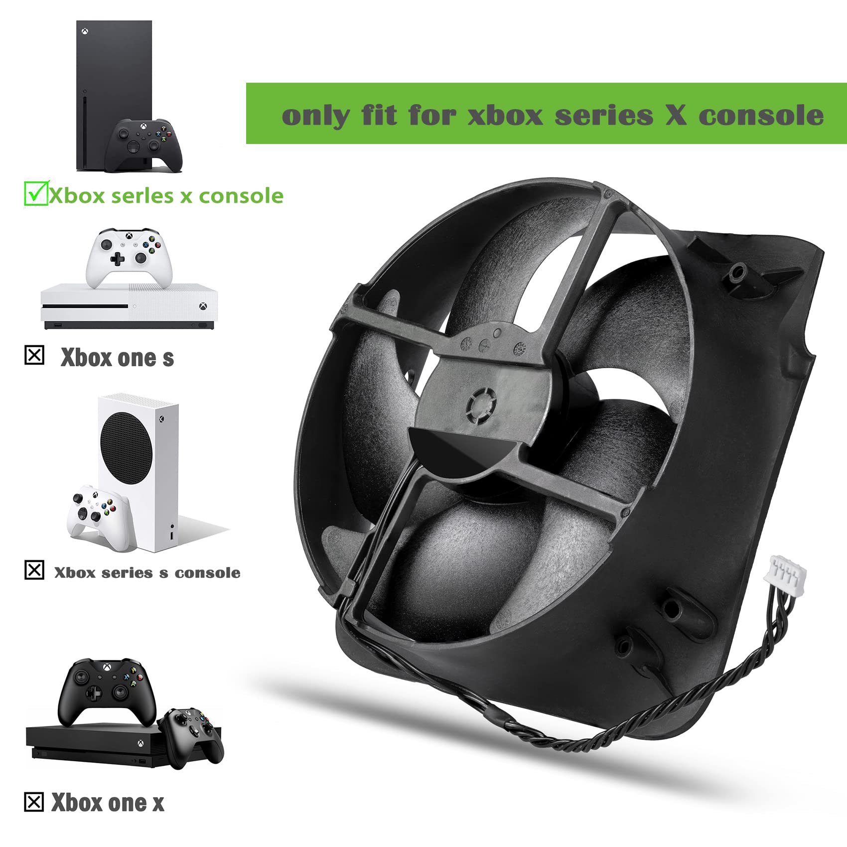 Gorliskl Replacement Internal Cooling Fan for Xbox Series X (XSX) Console,with Opening Tool