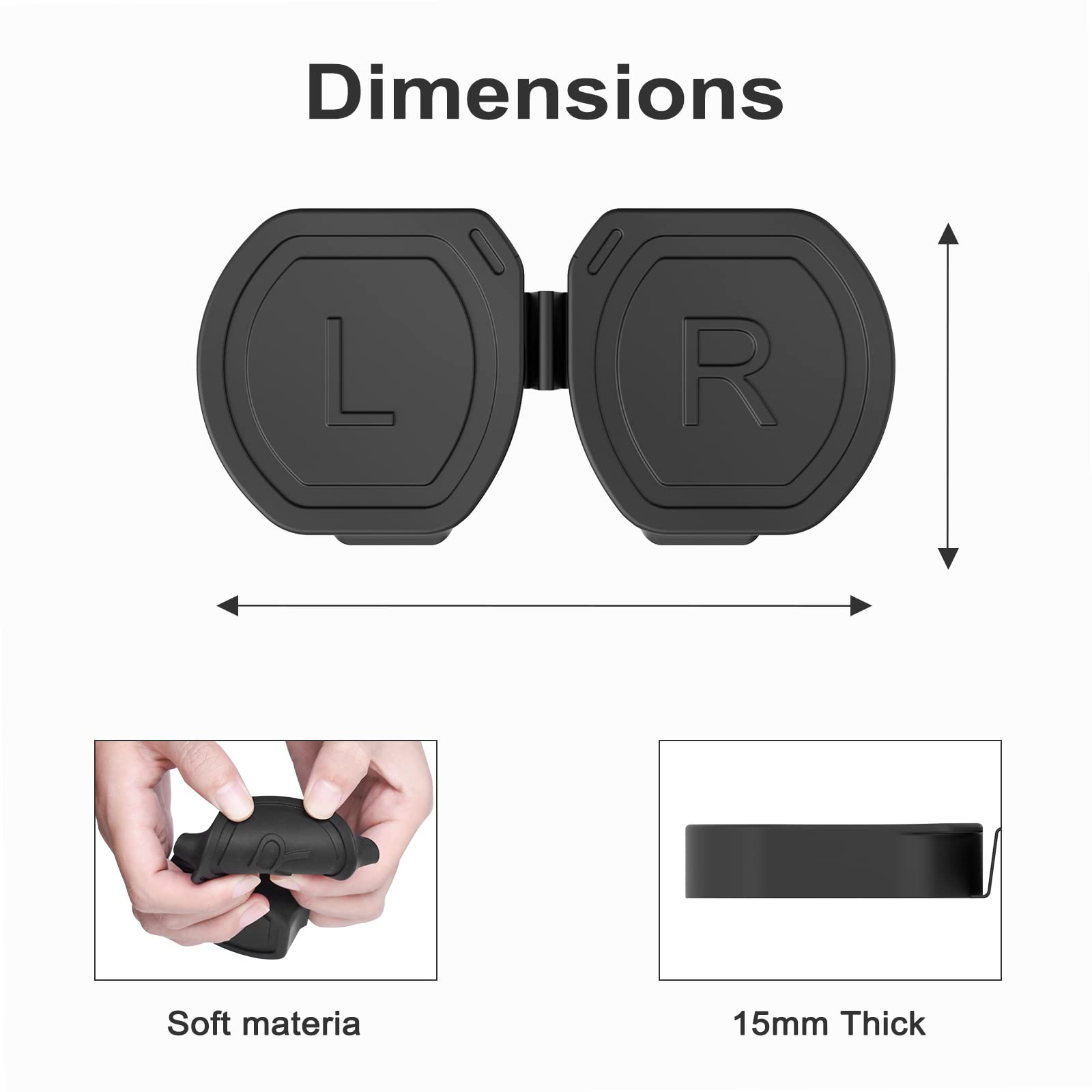FASTSNAIL Lens Protector Cover for PlayStation VR2 Accessories, Anti-Scratch Dust Proof Cover for PSVR2 Lens Protective Pad, Washable Silicone Protective Cover Design - Black