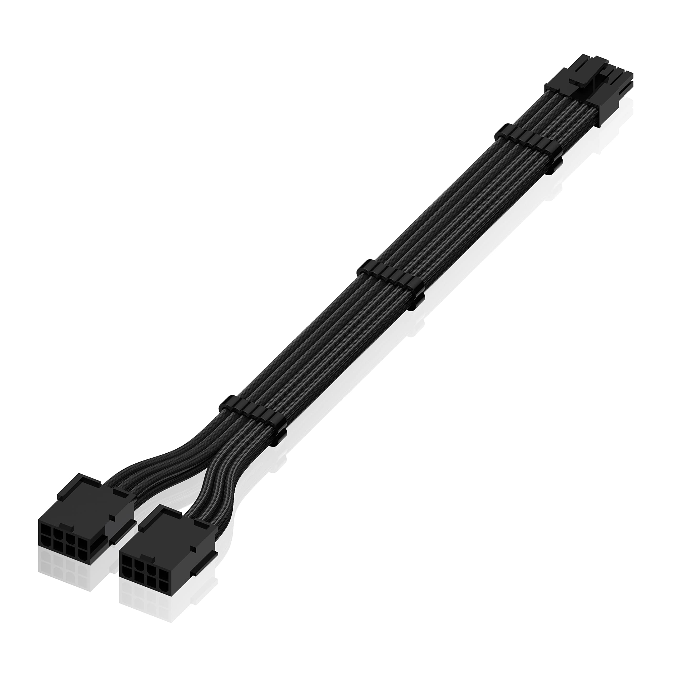 EZDIY-FAB PSU Cable Extension 12Pin to Dual 8P,16AWG PCIe Sleeved Extension Cable for RTX 3060ti 3070 3080 3080ti 3090- Black [300mm]