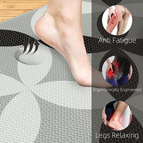 FITHOME Anti Fatigue Kitchen Mat, 2PCS Cushioned Mats for Kitchen Floor/Laundry Room/Office, Waterproof Comfort Rugs at Home (17.3'' x 47.2'' + 17.3'' x 29.5'')