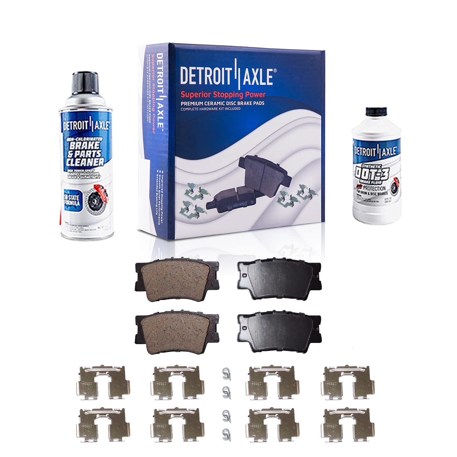 Detroit Axle - Brake Kit for 2012-2017 Toyota Camry 2013-2018 Avalon Lexus ES350 ES300h Drilled & Slotted Brakes Rotors Ceramic Brake Pads Front and Rear Replacement 2014 2015 2016