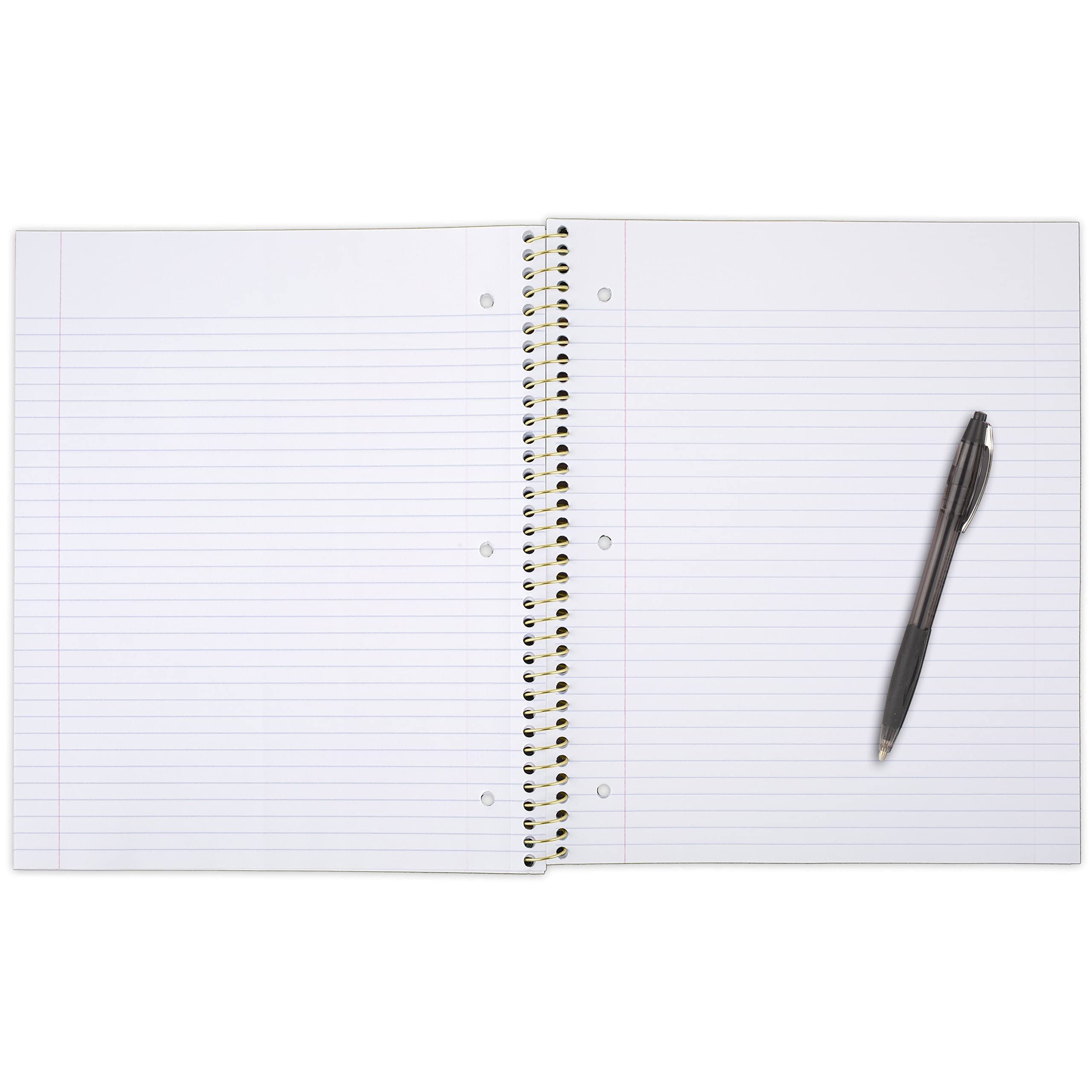 Five Star Spiral Notebooks, 1 Subject, College Ruled, 11" x 8-1/2", Cute Designs Colors, 3 Pack, Design May Vary