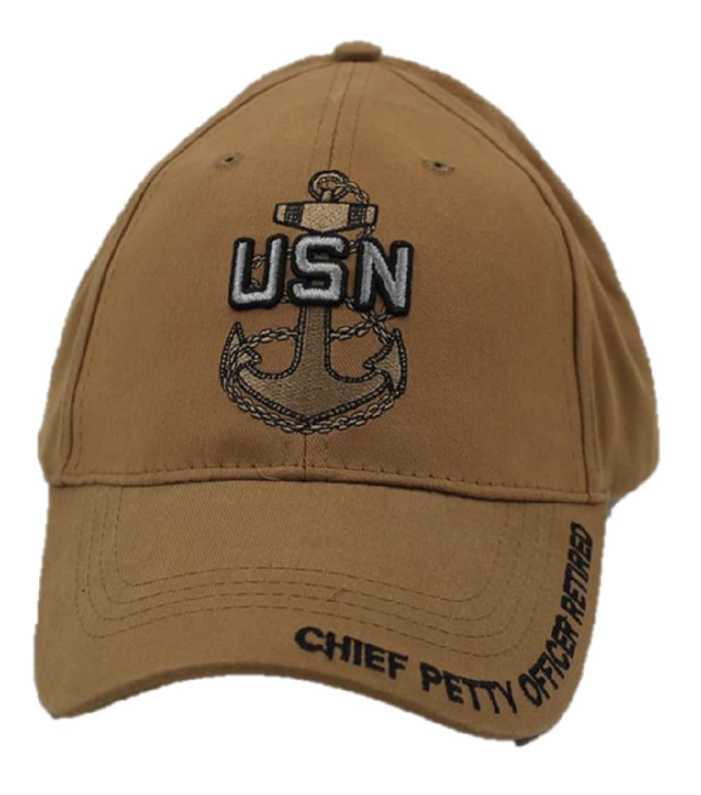 EAGLE CREST Chief Petty Officer Retired U.S. Navy Anchor Coyote Brown Baseball Cap, One Size