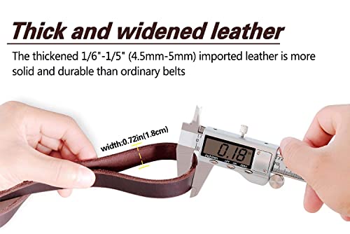 LWBMG Leather Dog Leash 6ft, Heavy Duty Dog Leash, Strong Durable Genuine Leather Braided Dog Leash, Soft and Comfortable Leather Leash for Large, Medium and Small Dogs Training