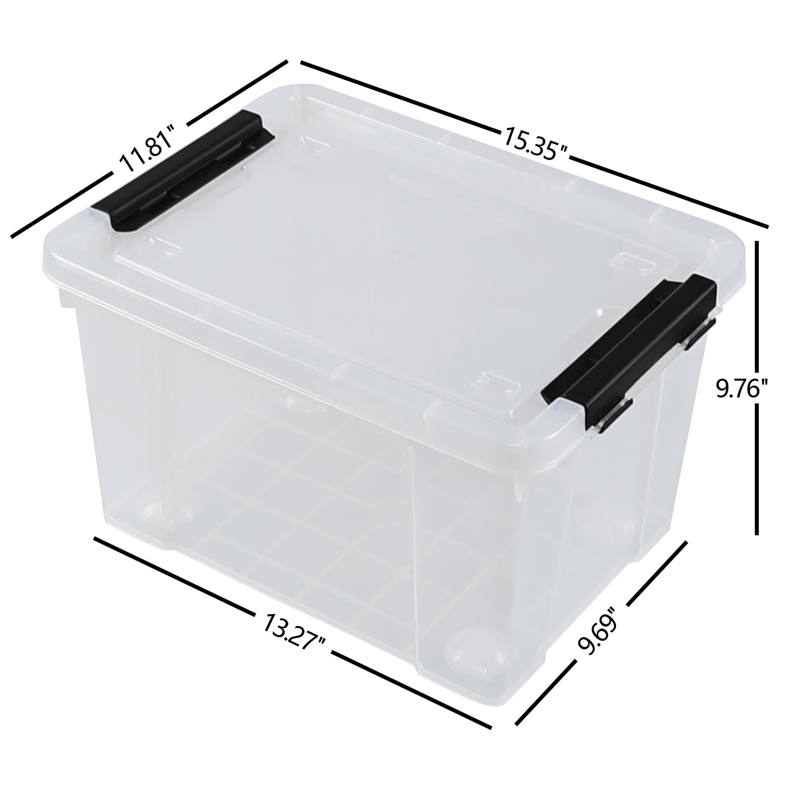 Fiazony 4-Pack 24 Quart Storage Box, Clear Plastic Storage Bin with Wheels