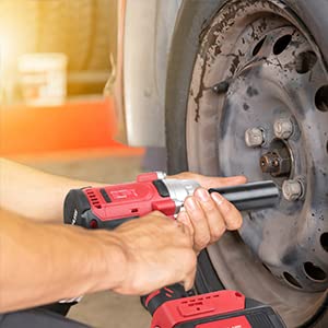 Excited Work 20V Brushless Impact Wrench with 1/2inch 4 Pcs Impact Wrench Socket Set,370 Ft-lbs(500Nm) High Torque,4.0Ah Li-ion Battery Tire Nut Removal Cordless Power Tool