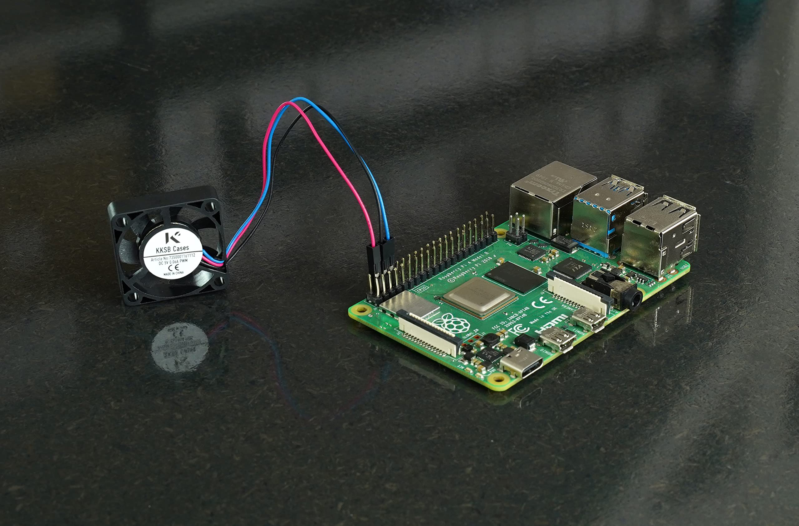 KKSB 5V Fan 30mm 3 Pin PWM Fan Raspberry Pi Fan Supports Auto On Off Temperature Configuration