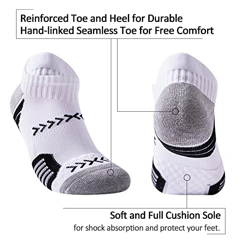 Fixseed Unisex Athletic Sport Socks with Cushioned Low Cut Running Socks for Women Men with Compression Arch Support