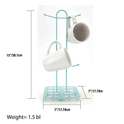 Home Basics Trinity Collection Pantryware Organization Set, Turquoise (Mug Tree)