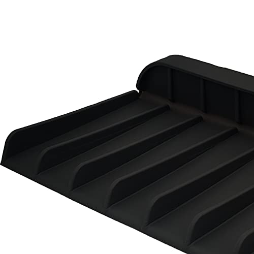 Kitchen Sink Splash Guard,Silicone Faucet Mat for Kitchen Sink,Sink Draining Pad Behind Faucet ,Drip Protector for Kitchen for Kitchen Bathroom Farmhouse (Black)