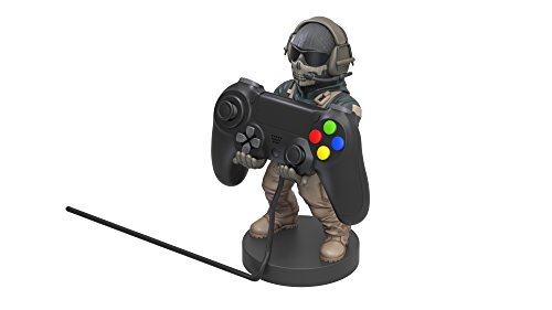 Power Up Factory Exquisite Gaming: Call of Duty: Lt. Simon "Ghost" Riley - Original Mobile Phone & Gaming Controller Holder, Device Stand, Cable Guys, Licensed Figure