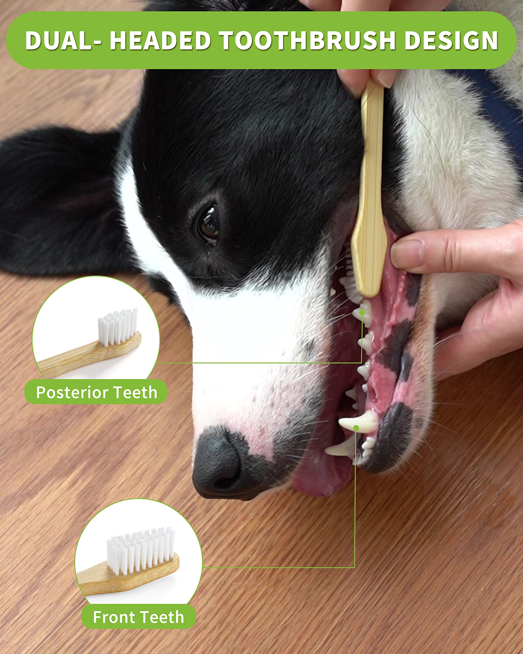 Lingtoolator Toothbrush - 6 Pack Bamboo Toothbrush for Dogs Cats - Soft Bristles - Gentle Pet Toothbrush for Easy Dog Teeth Brushing Den