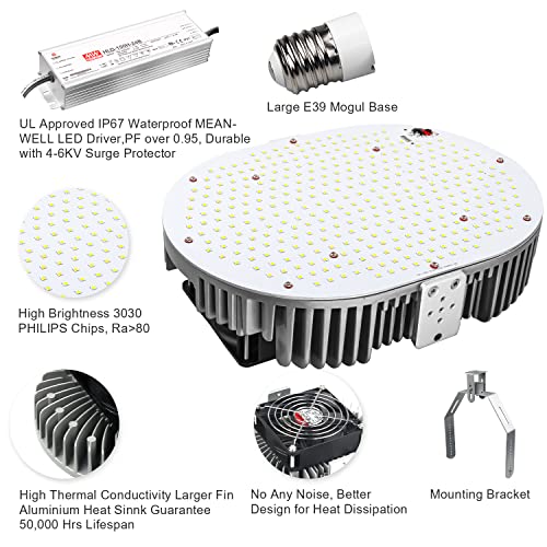 OSTEK 75W LED Shoebox Retrofit Kits, Replace 350W MH/HPS/HID Bulbs- 10,125LM 5000K E39 Mogul Base Retrofit Lights for Parking Lot Shoebox Light, Street Lighting, MEANWELL Driver, DLC&ETL Certified