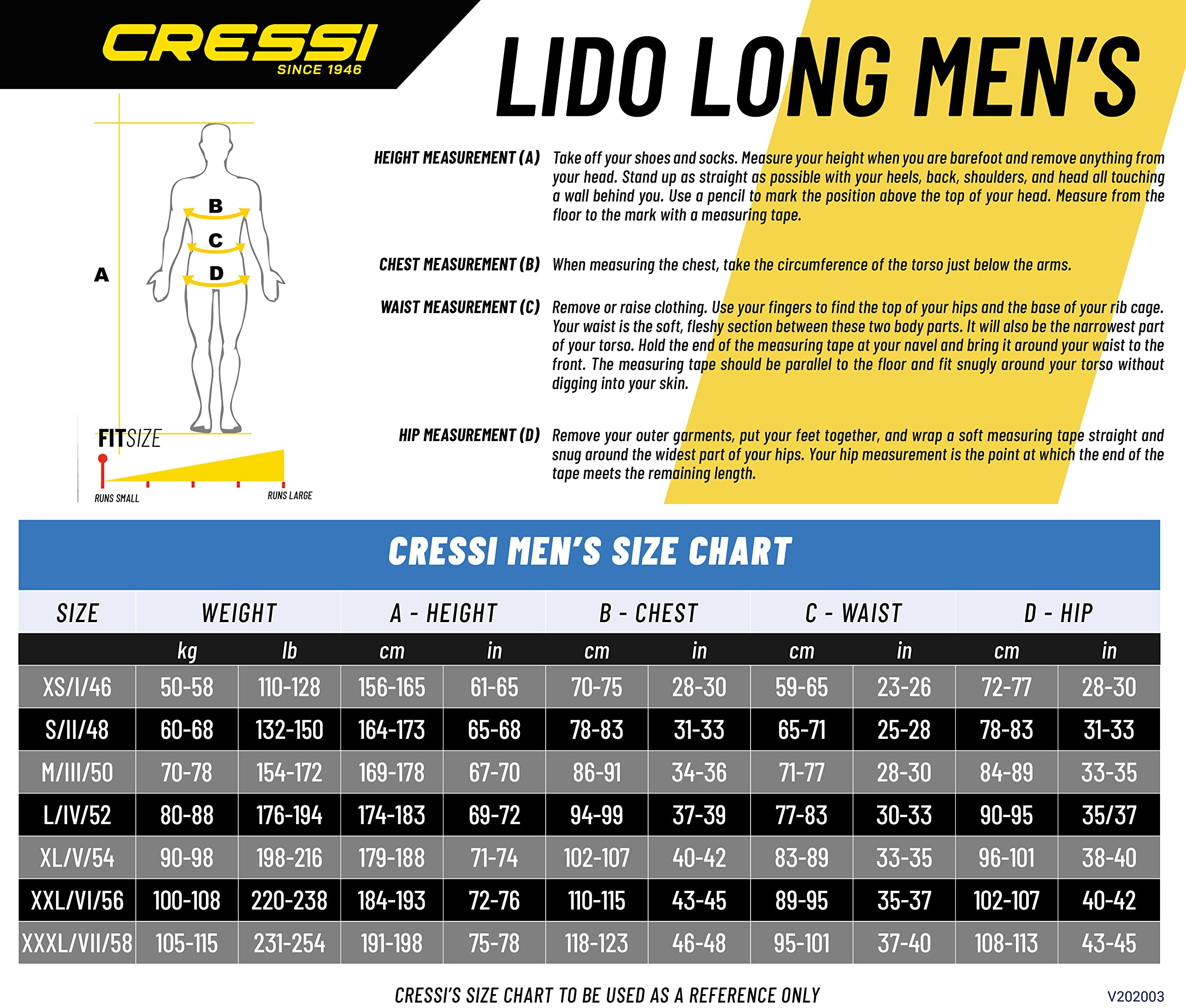 Cressi Lido Long, Black/Grey, 3XL