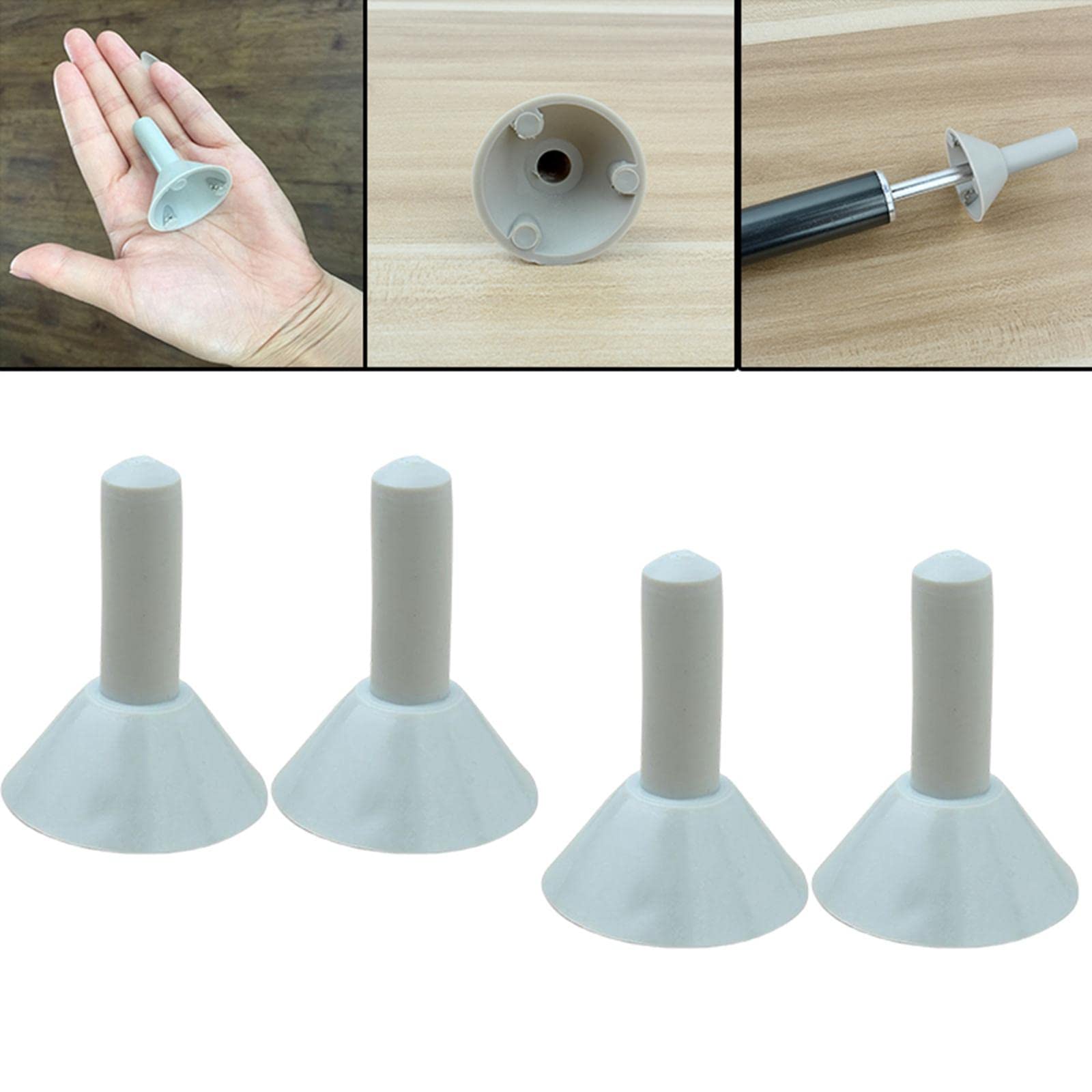 Esquirla 4Pcs Tent Pole Insulation Proof Caps, Tent Pillar End Insulating Anti Hat for Backpacker Camping, Grey