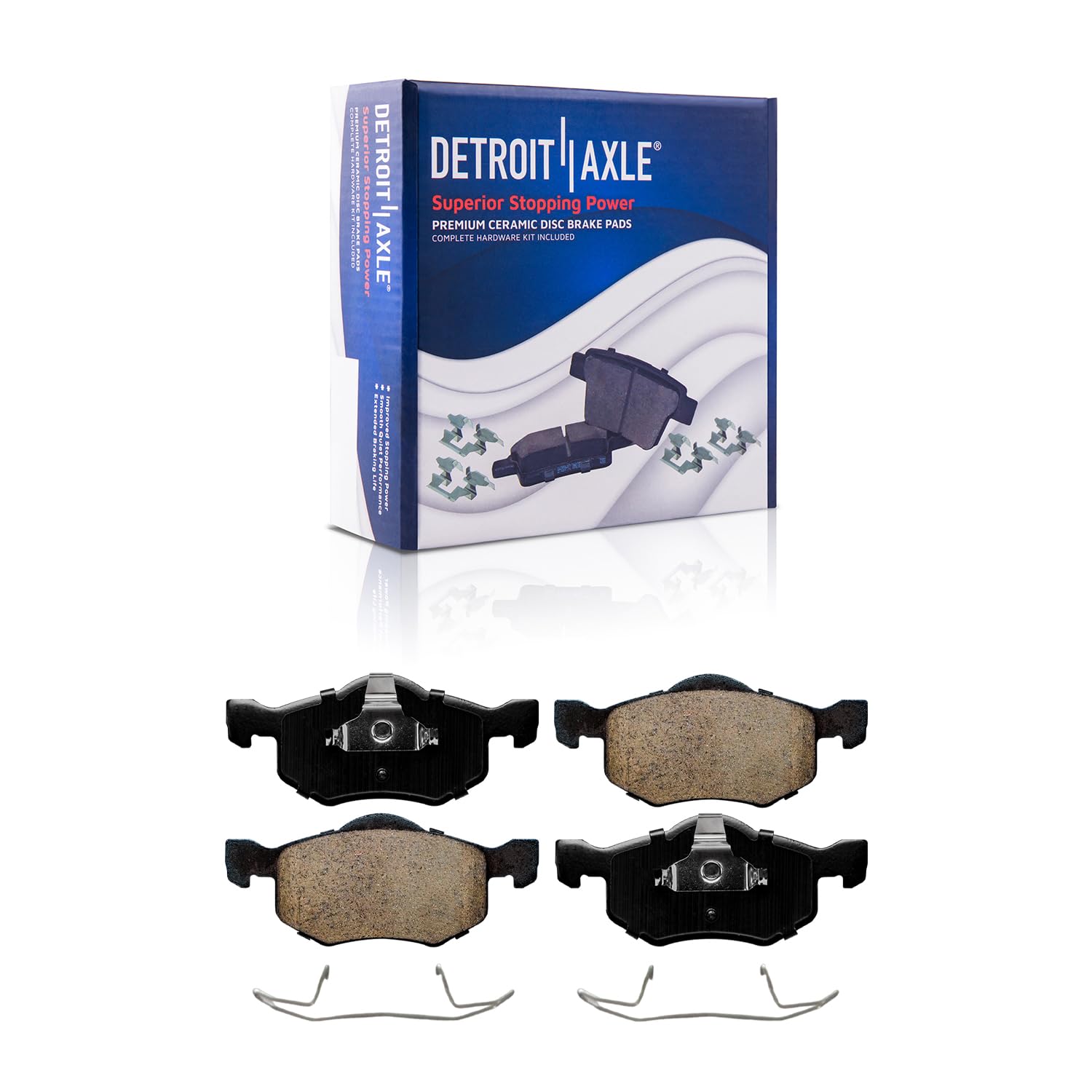 Detroit Axle - Front Brake Kit for Ford Escape Mazda Tribute Mercury Mariner Replacement Disc Brakes Rotors and Ceramic Brake Pads : 10.95" inch Rotors [for Vehicle with Rear Drum Brakes]