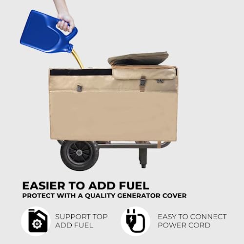 IMPROVED! Generator Cover while Running Heavy Duty 100% Waterproof Portable Generator Enclosure Tent to Run in All Weather- 3 Layers Protection Shed with Inbuilt Frame for 3500w-12000w Generators