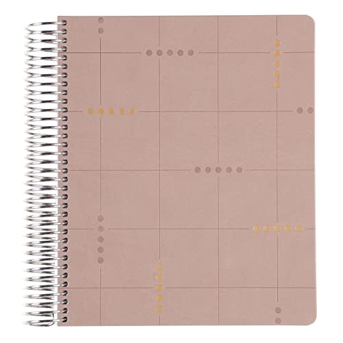 Erin Condren 7" x 9" Platinum Coiled Focused Teacher Lesson Planner (August 2023 - July 2024) - Quartz Grid Vegan Leather Cover - 80 Lb. Thick Mohawk Paper, 12 Month Calendar