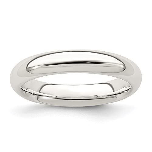 Diamond2Deal 925 Sterling Silver 4mm Wedding Band Ring Size 9