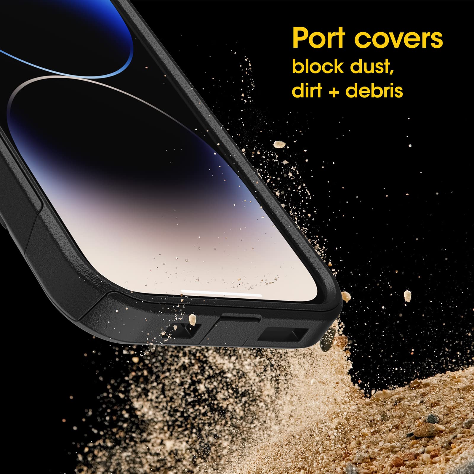 OtterBox iPhone 14 Pro (ONLY) Commuter Series Case - BLACK , slim & tough, pocket-friendly, with port protection