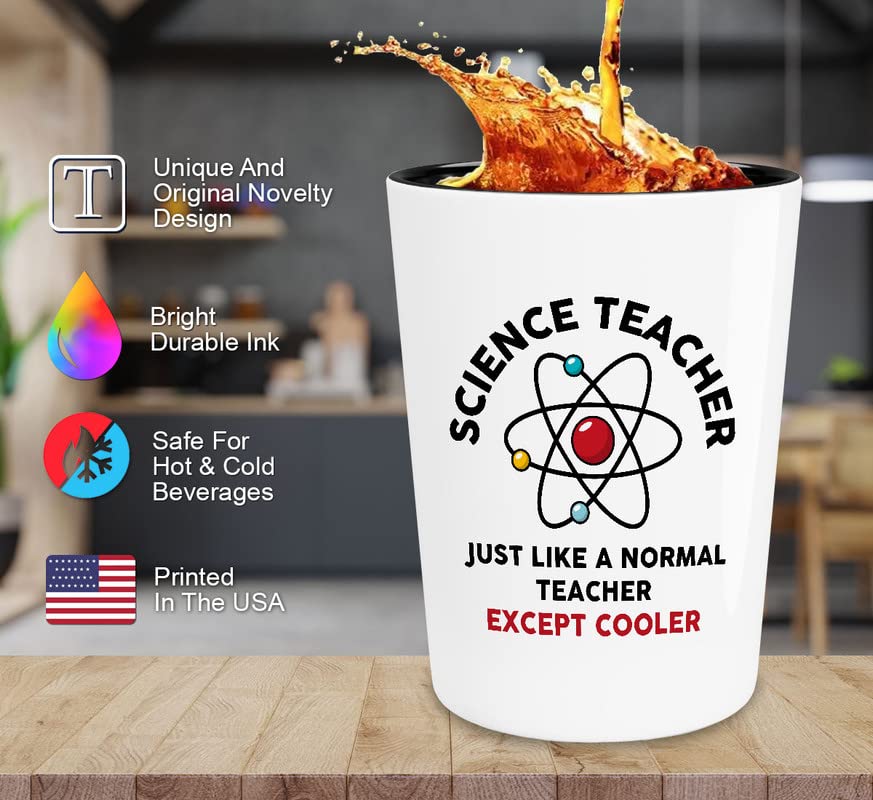 Flairy Land Scientist Shot Glass 1.5oz - Science Teacher - Chemist Mathematican Technologist Laboratory Analyst Data Knowledge Chemical Worker