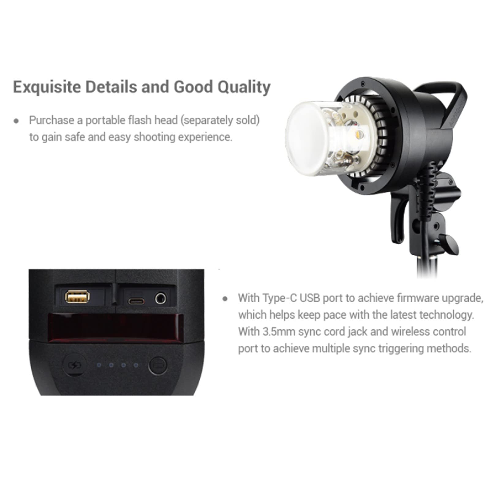 Godox AD600Pro 600Ws TTL Outdoor Flash 2.4G 1/8000s 2600mAh Battery 360 Full Power Flashes,0.01-0.9s Recycle Compatible with Canon Nikon Sony FUJIFILM Olympus Panasonic Strobe Light